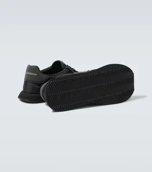 Dolce & Gabbana Leather-trimmed Canvas Sneakers - Black
