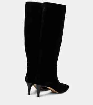 Paris Texas Suede Knee-high Boots - Black
