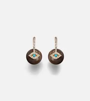 SYDNEY EVAN 14kt Gold Evil Eye Earrings - Multicoloured