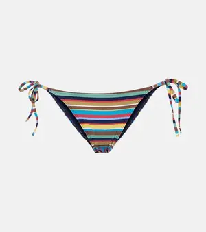 Staud Sisley Striped Low-rise Bikini Bottom - Multicoloured