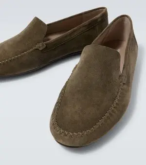Manolo Blahnik Alder Suede Loafers - Green