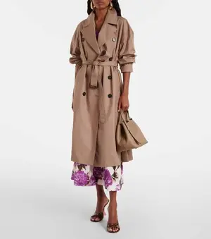 Max Mara Fiorito Cotton-blend Twill Trench Coat - Beige