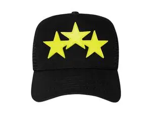 Amiri Three Star Trucker Hat - Black/lime