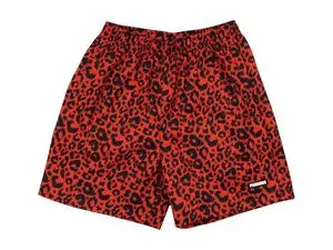 PLEASURES Leopard Active Shorts - Red