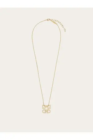 FERRAGAMO Four Gancini Pendant Necklace - Gold