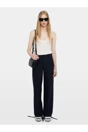 Zadig&Voltaire Panol Wide-leg Rhinestone Trousers - Red