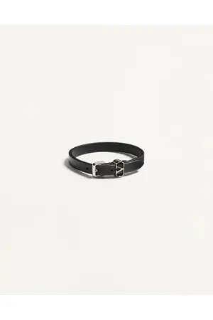Valentino Garavani Ovalette Calfskin Bracelet - Black