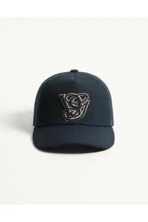 Valentino Garavani Cotton Baseball Cap With Embroidery - Blue