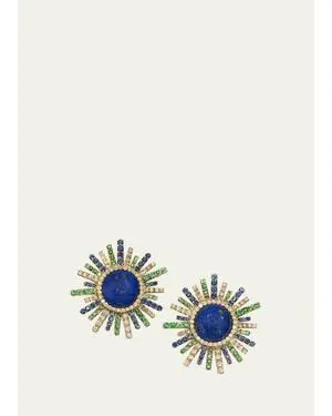 GRACE WINFREY 18k Sun Stud Earrings - Blue