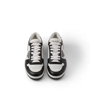 Prada Downtown Leather Sneakers - White