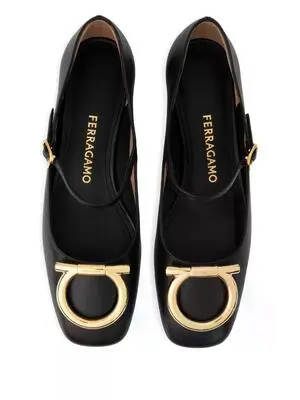 FERRAGAMO Maxi Gancini Mary Jane Pumps - Black