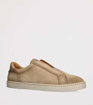 Magnanni Leather Slip-on Sneakers - Beige