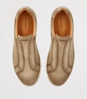 Magnanni Leather Slip-on Sneakers - Beige