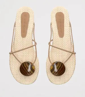 Christopher Esber Leather Doma Stone Sandals