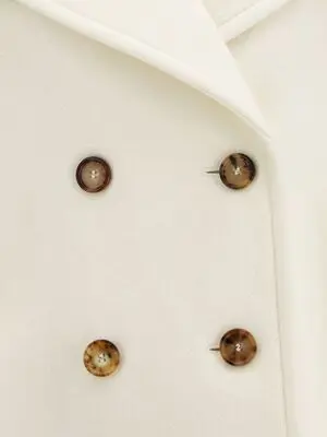 Chloé Double-breasted Wool Blend Pea Coat - White