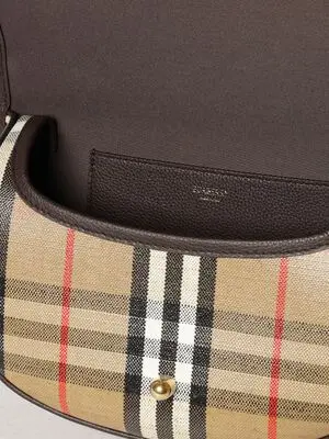 Burberry Horseferry Print Horsebit 19 Check Canvas And Leather Satchel - Brown