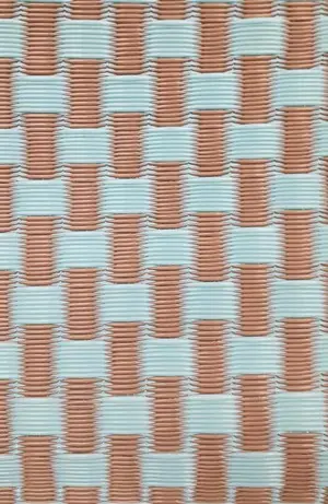 MAD MATS Basket Weave Sand & Aqua Rug