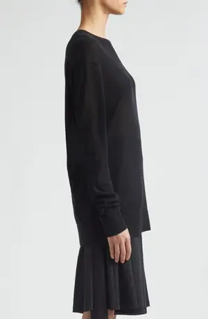 TOTEME Long Sleeve Knit T-shirt - Black
