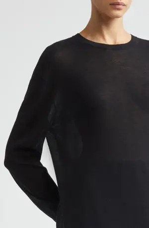 TOTEME Long Sleeve Knit T-shirt - Black