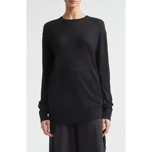 TOTEME Long Sleeve Knit T-shirt - Black