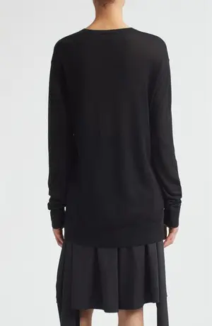 TOTEME Long Sleeve Knit T-shirt - Black