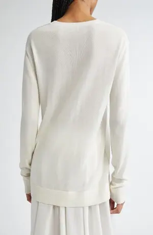 TOTEME Long Sleeve Knit T-shirt - White