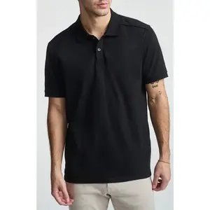 MAVI Regular Fit Stretch Cotton Polo - Black