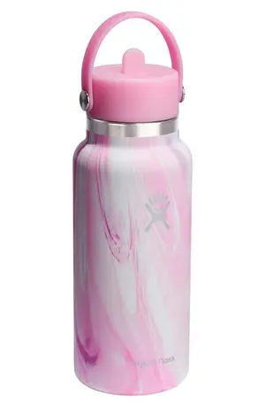 HYDRO FLASK 32-ounce Wide Mouth Flex Straw Cap Water Bottle - Jelly Pink