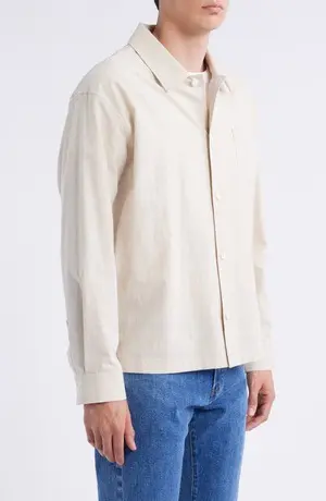 FRAME Cotton Seersucker Shirt Jacket