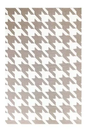 MAD MATS Houndstooth Sand & White Rug - Sand And White