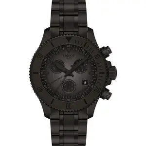 TISSOT Seastar 1000 Chronograph Matte Black Bracelet Watch - Grey Gradient