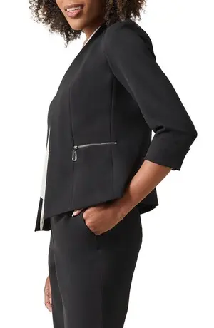 KASPER Stretch Crepe Jacket - Black