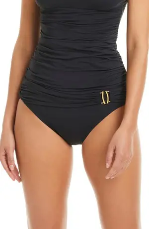 ROD BEATTIE Draped Hipster Bikini Bottom - Black