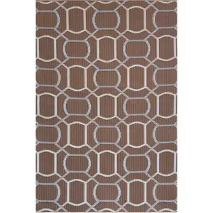 MAD MATS Oblong Brick Light Sienna Rug - Light Brown And Cream