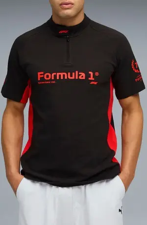 PUMA Regular Fit Formula 1® 75 Years Graphic Polo - Puma Black