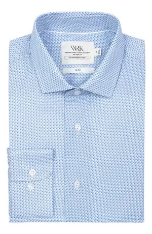 W.R.K Slim Fit Crisscross Reworked Dress Shirt - Light Blue
