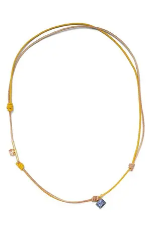 Lady Grey Crystal Knot Cubic Zirconia Necklace - Gold/ Yellow/ Multi