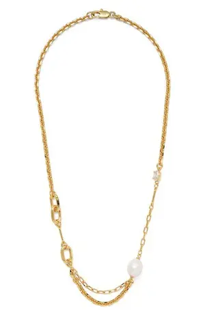 Lady Grey Sophie Freshwater Pearl Necklace - Gold/ Clear