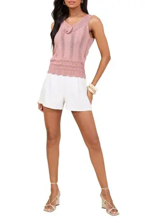 LIPSY Metallic Crochet Trim Pointelle Top