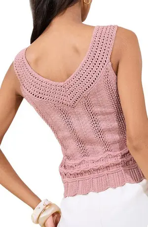 LIPSY Metallic Crochet Trim Pointelle Top
