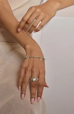 Lady Grey Crystal Tilt Cubic Zirconia Bracelet - Silver/ Clear