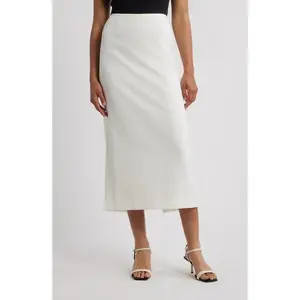 KASPER Stretch Midi Skirt - Vanilla Ice