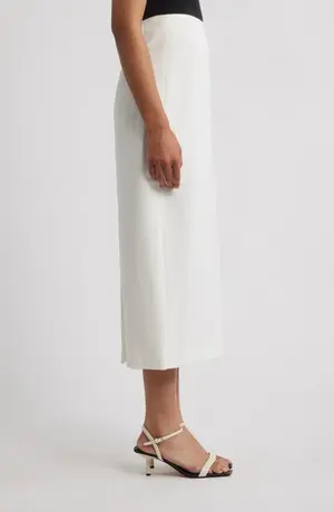 KASPER Stretch Midi Skirt - Vanilla Ice