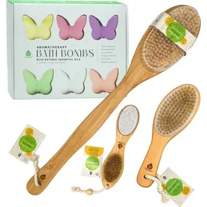 PURSONIC Aromatherapy Bath Bombs & Spa Brush Bundlerelax - Multicolor