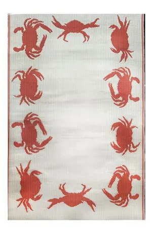 MAD MATS Crab Orange & Cream Rug - Orange And Cream
