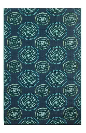 MAD MATS Molly Black & Aqua Rug - Black And Aqua