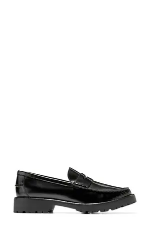 Cole Haan Treena Lug Penny Loafer - Black Box Leather