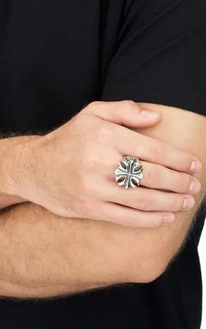 KING BABY STUDIO Gothic Cross Ring