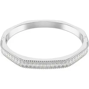 SWAROVSKI Matrix Crystal Bangle - White/ Silver