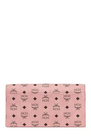 Mcm Aren Crossbody Wallet In Visetos - Brown